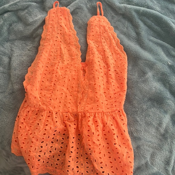 SHEIN | Tops | Shein Eyelet Embroidery Deep V Open Backless Top | Poshmark